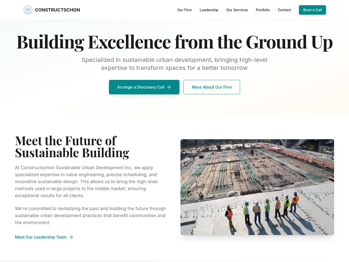 Constructschon Sustainable Urban Development Website