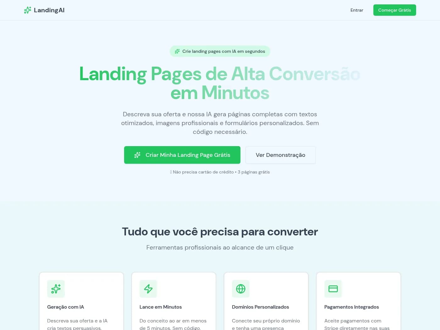 Construtor de Landing Pages com IA