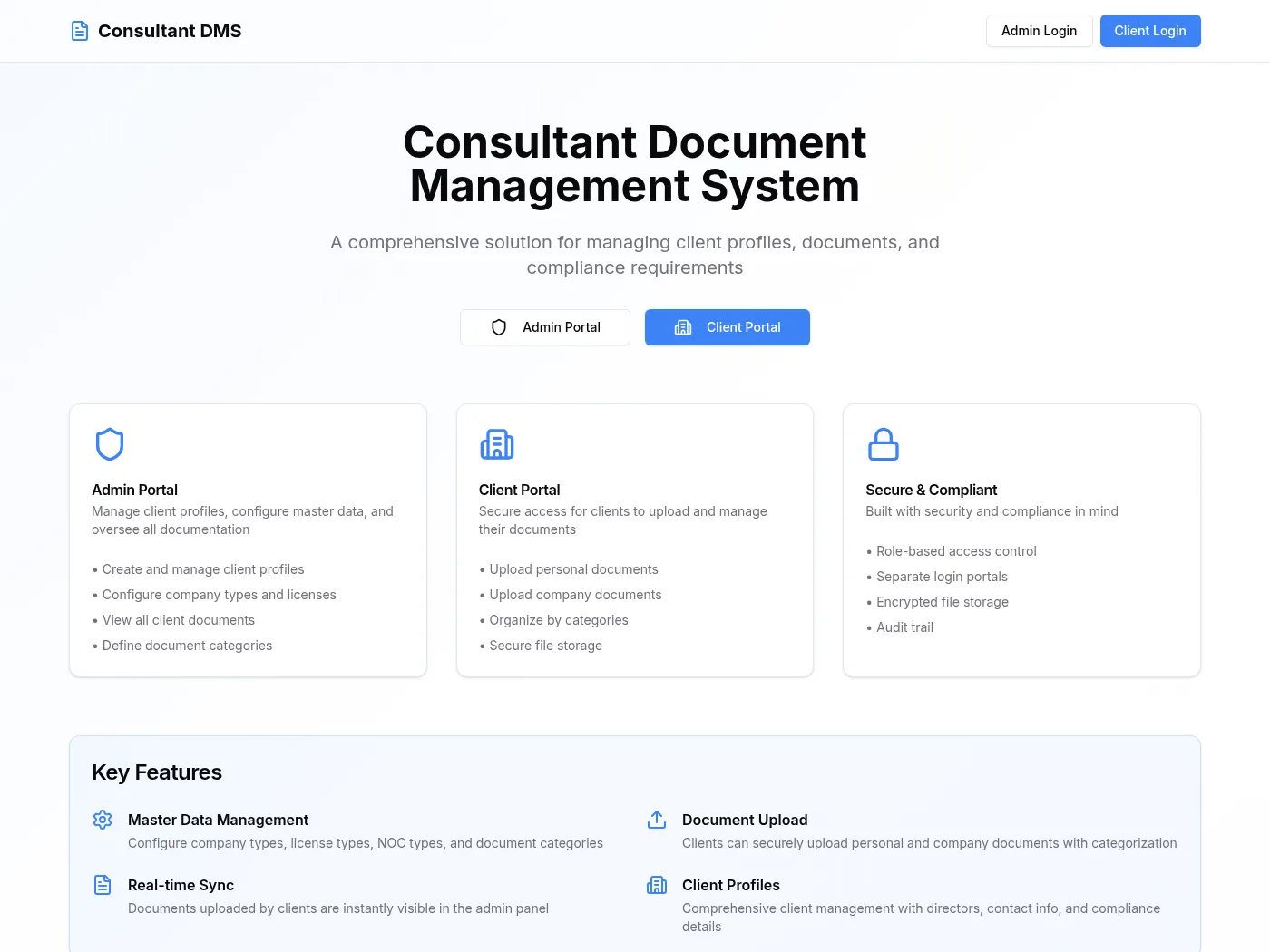 Consultant Document Management System for Web