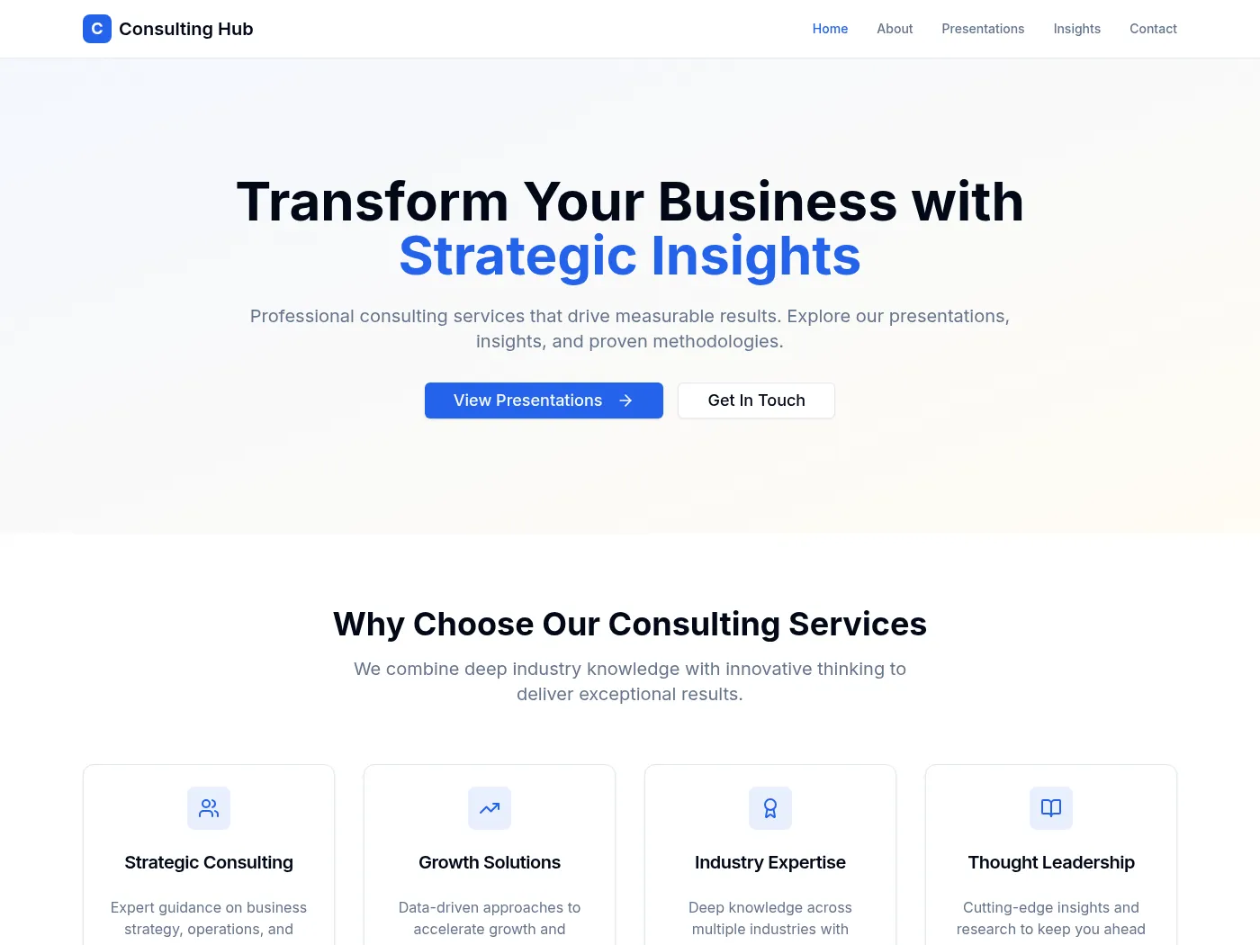 Consulting Insights & Presentations Hub