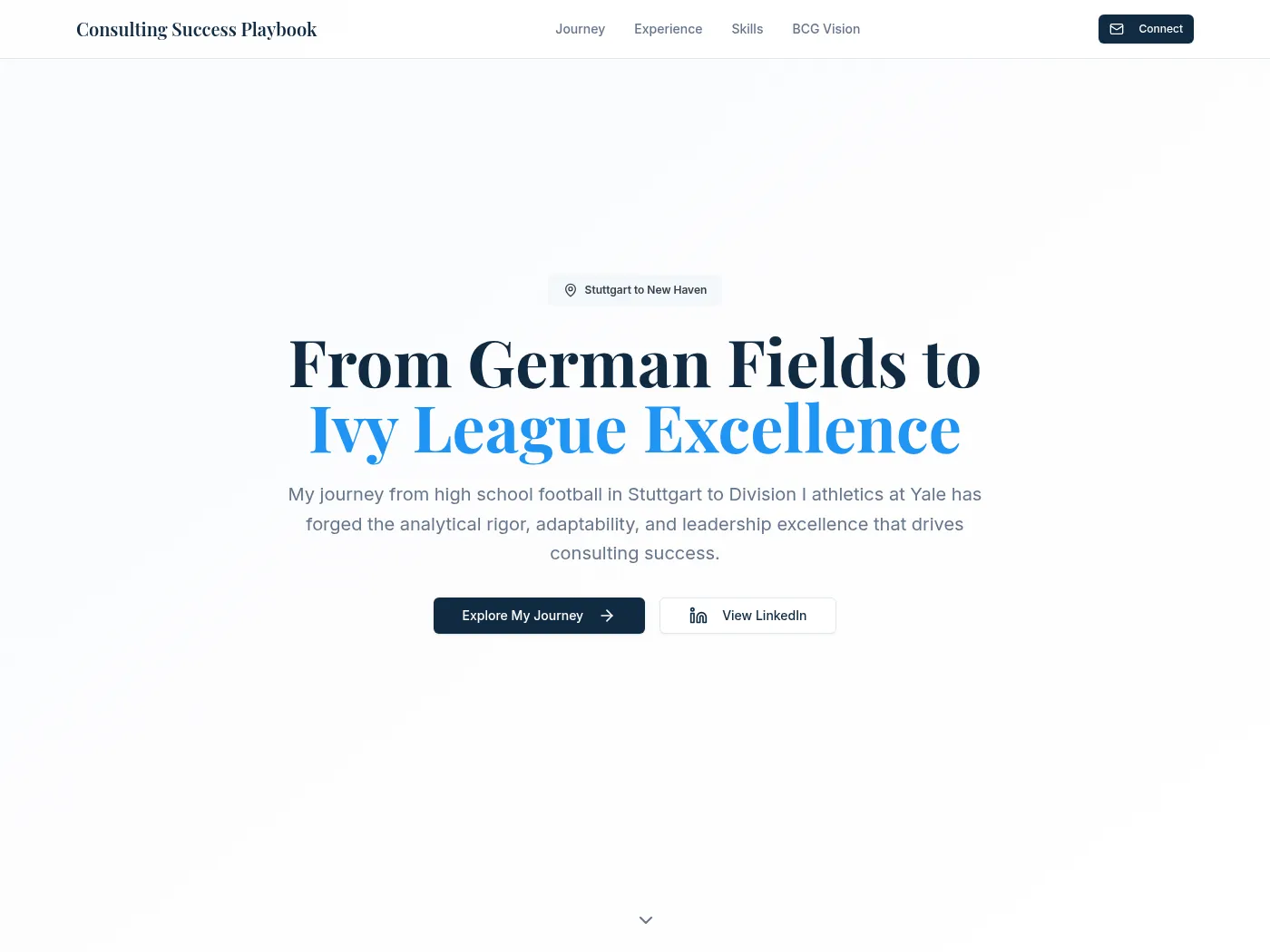 From Stuttgart to Yale: Building a Playbook for Success in Consulting
