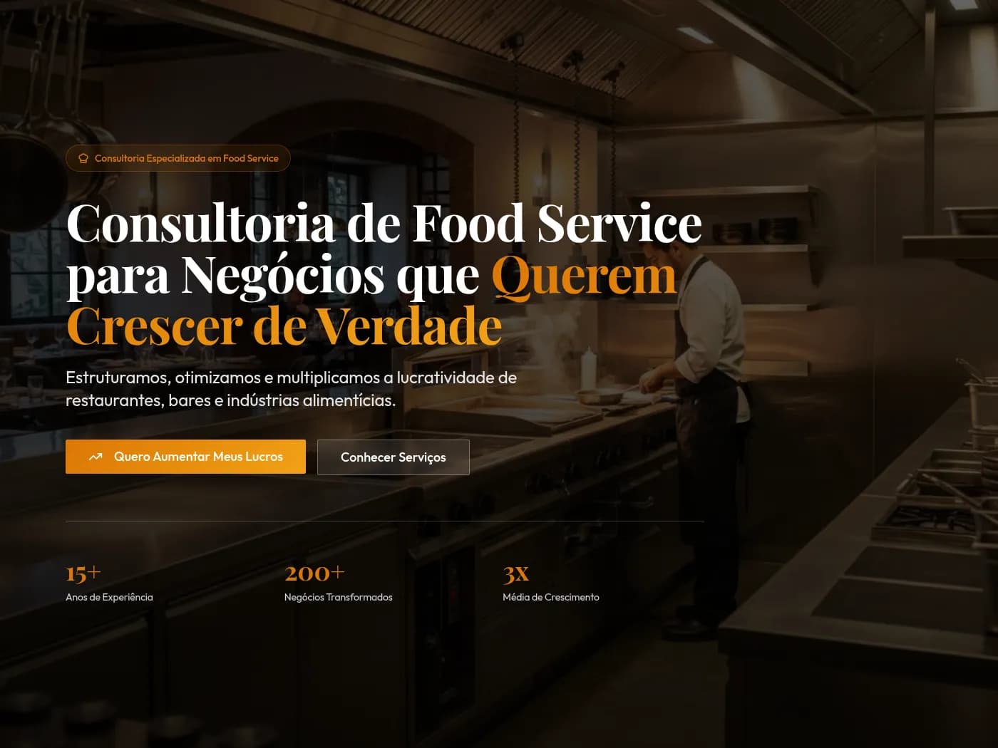 Consultoria Food Service Premium Urbana – Página Visual & Comercial