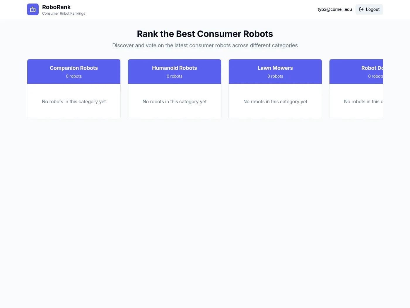 Consumer Robot Ranking Platform