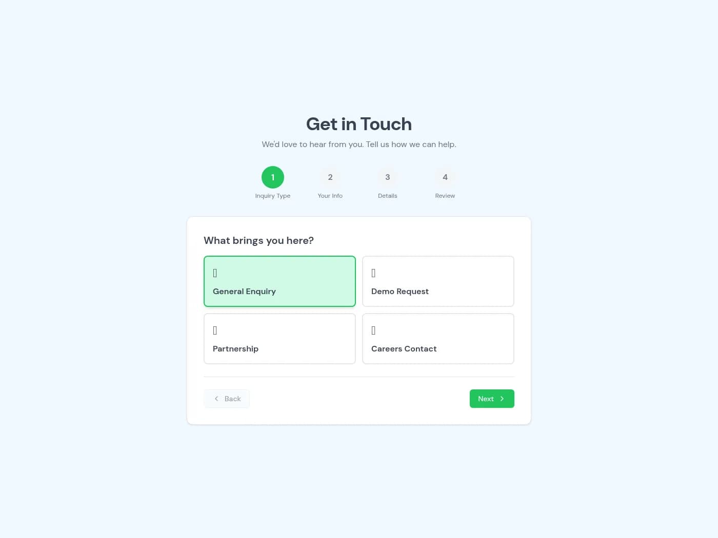 ContactHub: Multi-Step Smart Inquiry Form for Modern Websites