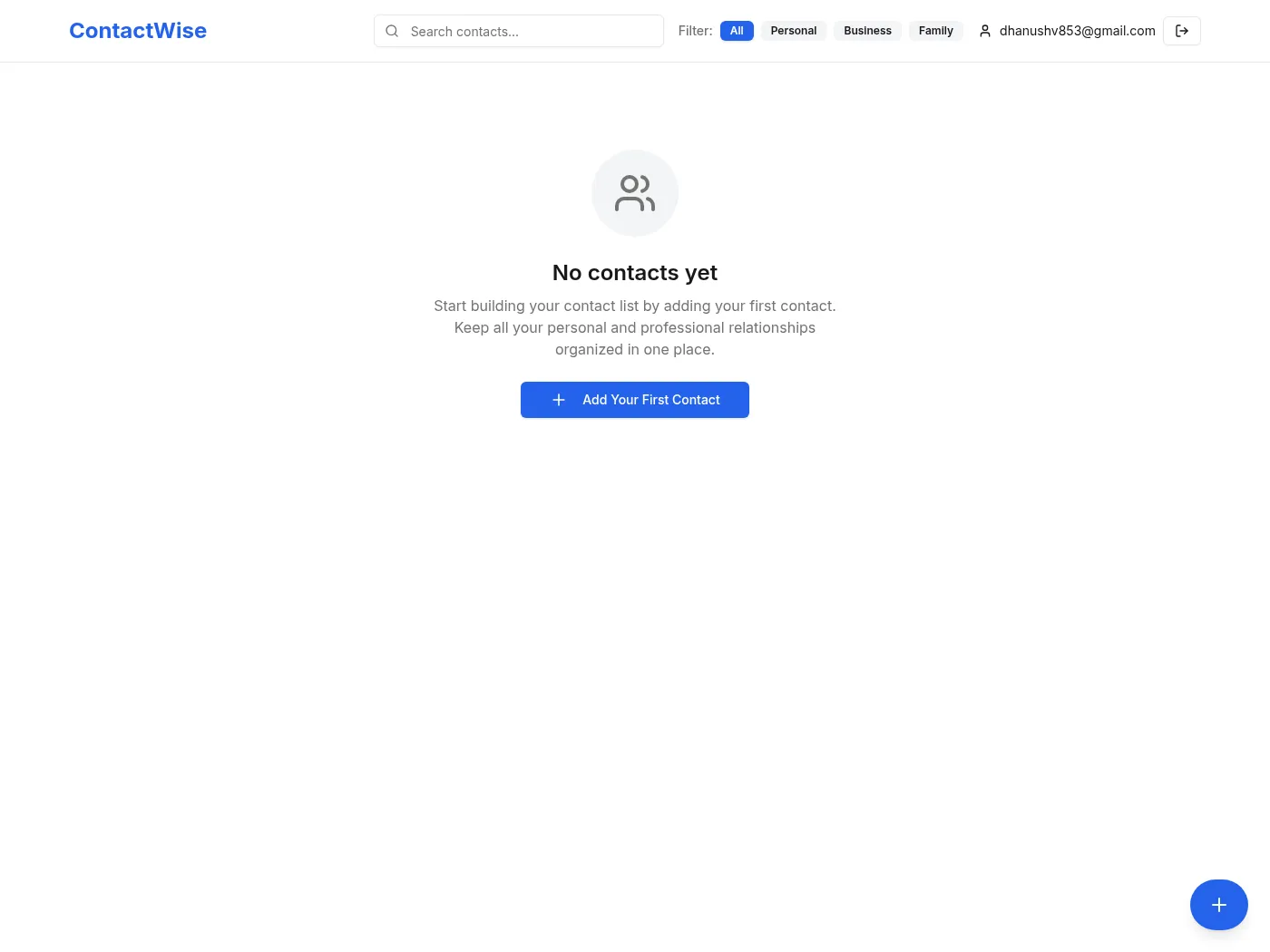 ContactWise: Modern Web App for Organizing Personal & Professional Contacts