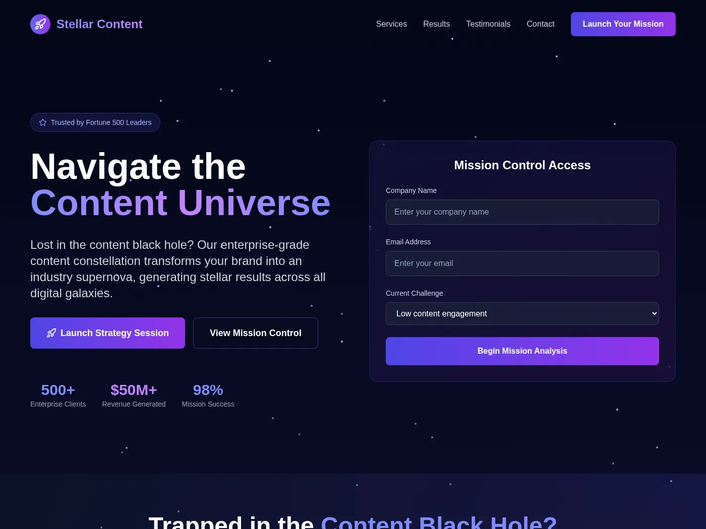 Content Company Website Funnel