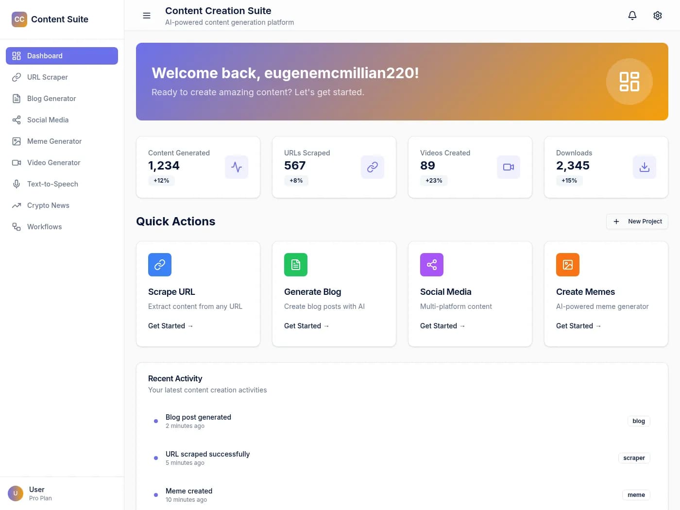 Content Creation Suite: Automated Multi-Platform Generator & Scraper
