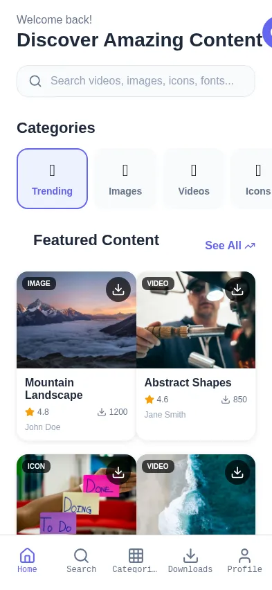 Content Creator's Stock Media Hub