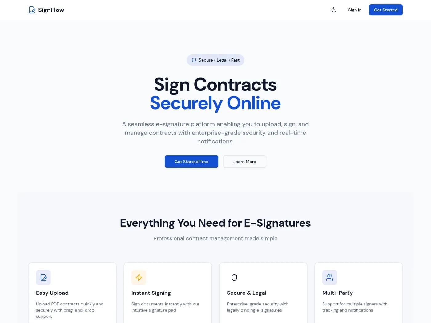 Digital Contract E-Signature Platform