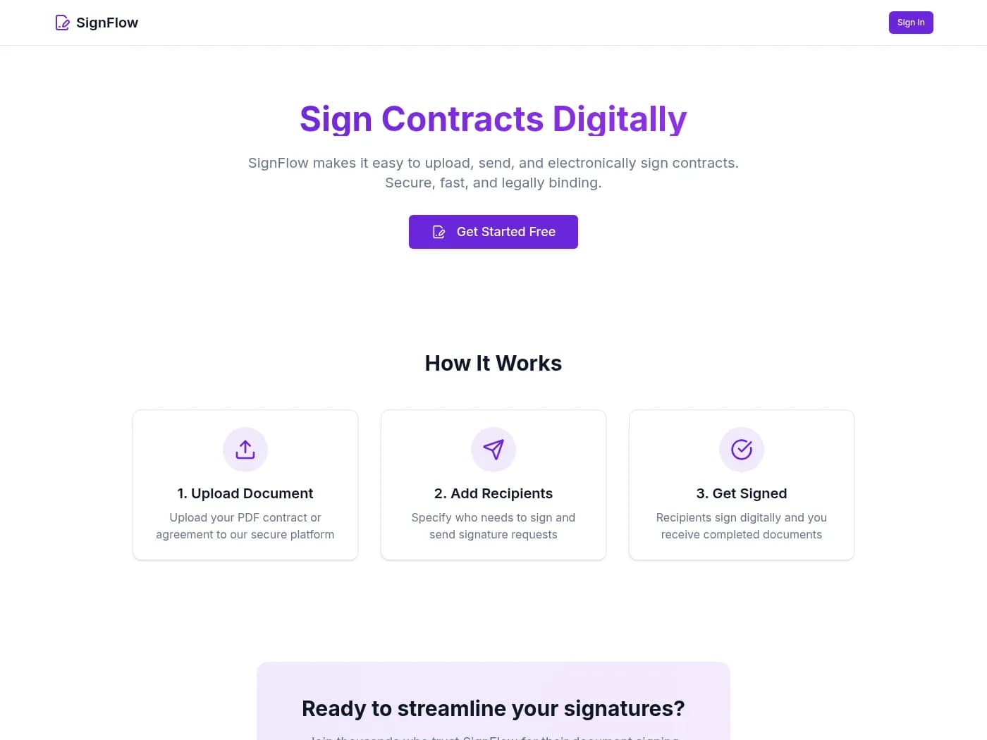 SignFlow: Modern Contract E-Signature Platform