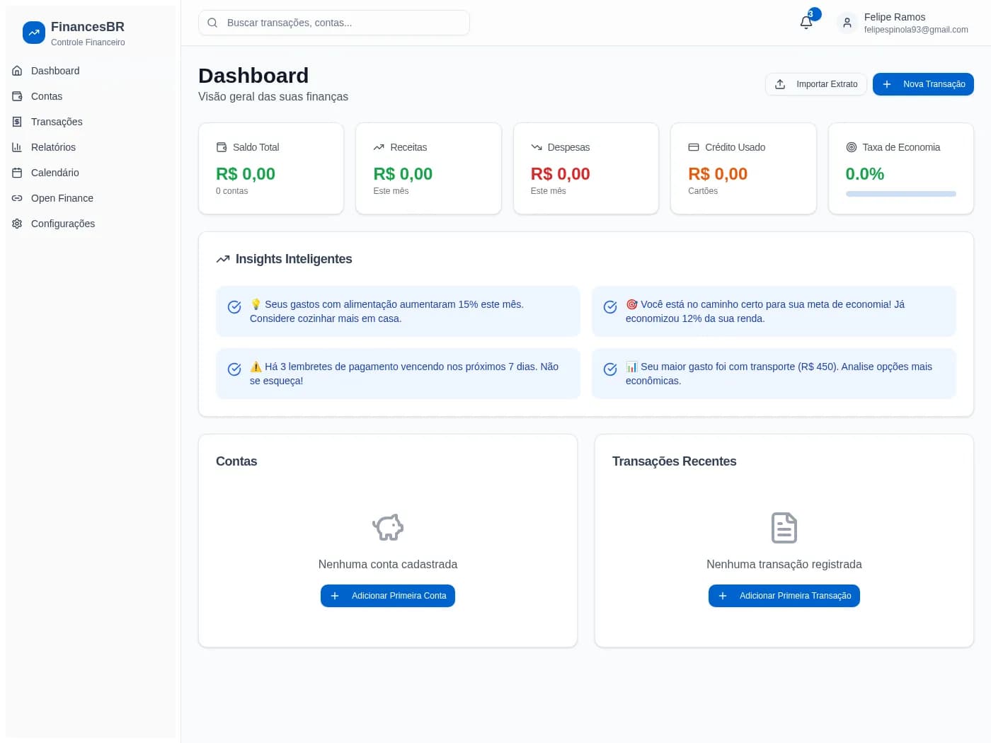 Controle de Finanças Pessoais Brasil