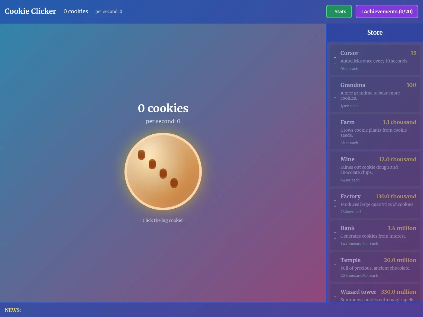 Cookie Clicker Perfect Clone