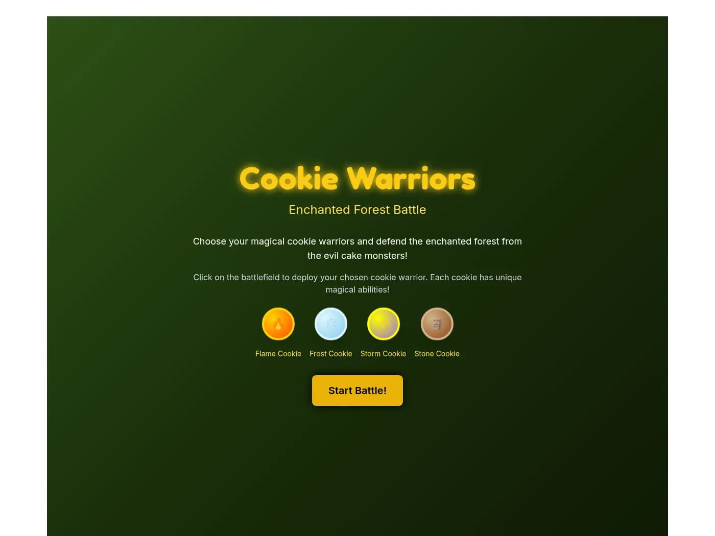 Cookie Warriors: Enchanted Forest Battle