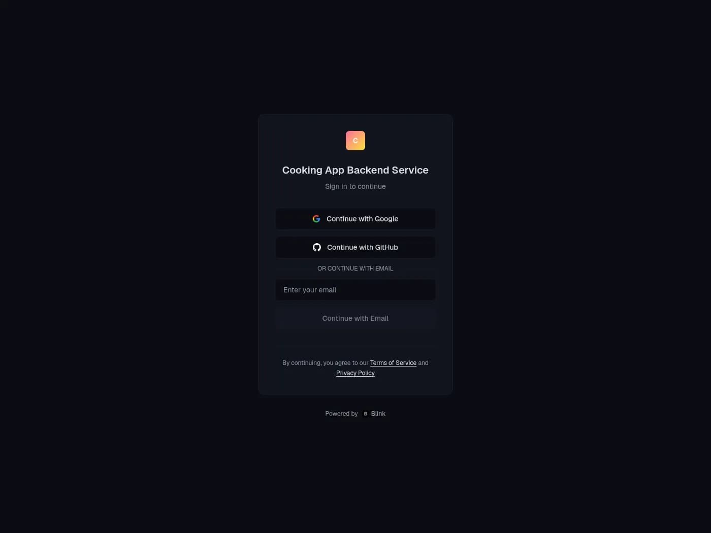 Cooking App Backend Service