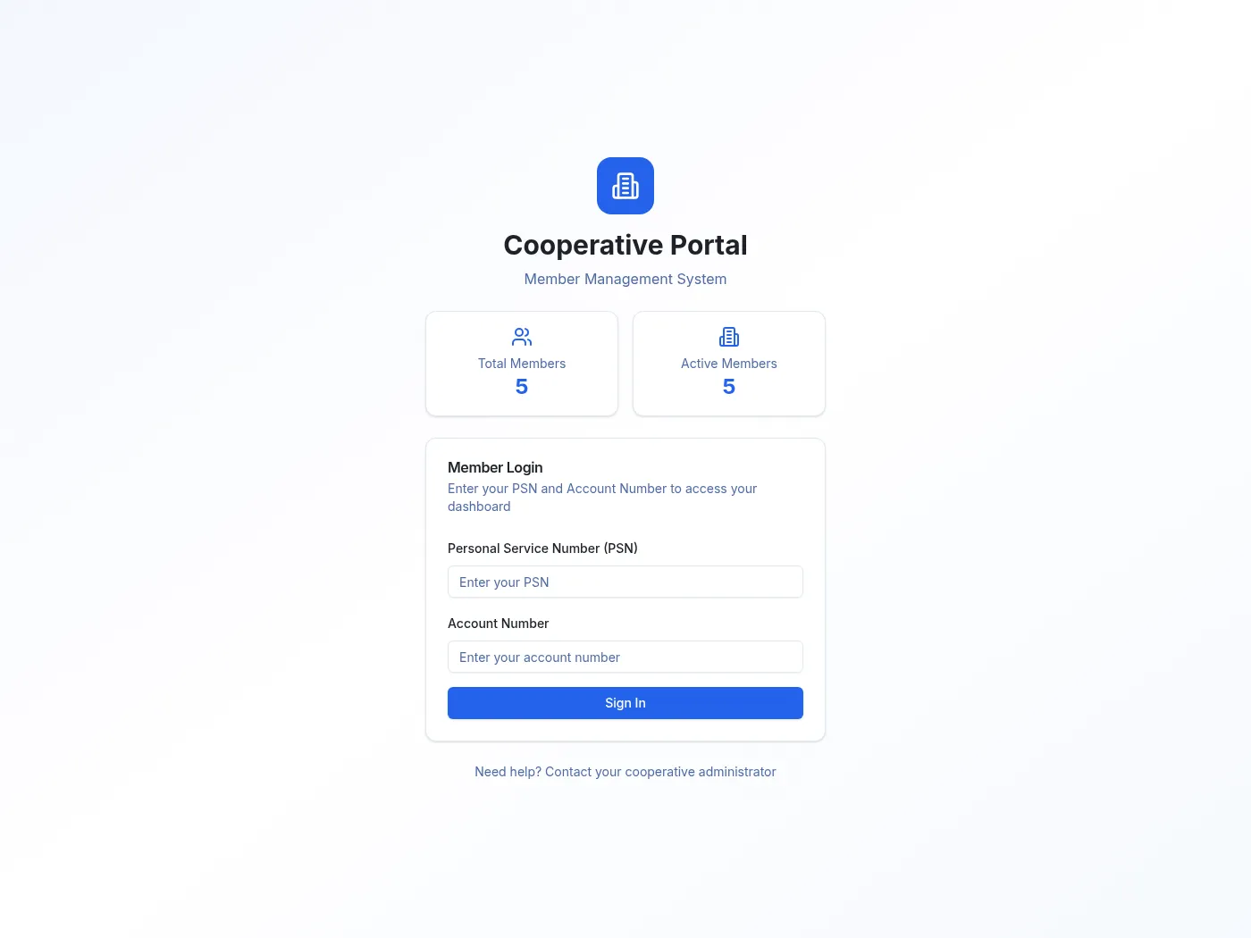 Cooperative Member Management Web Application