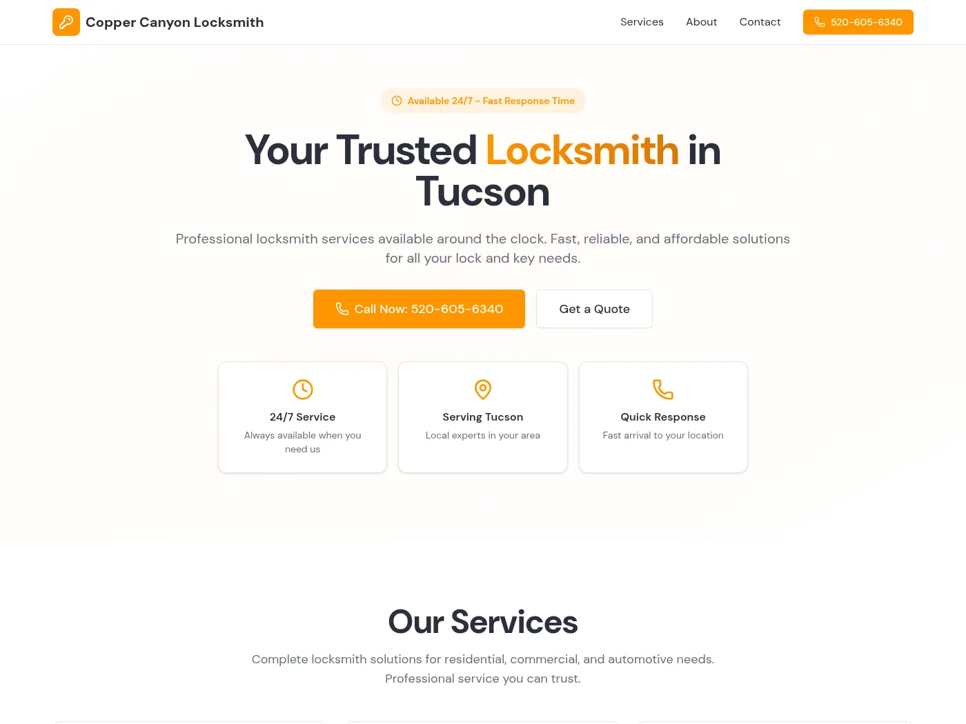 Copper Canyon Locksmith Website