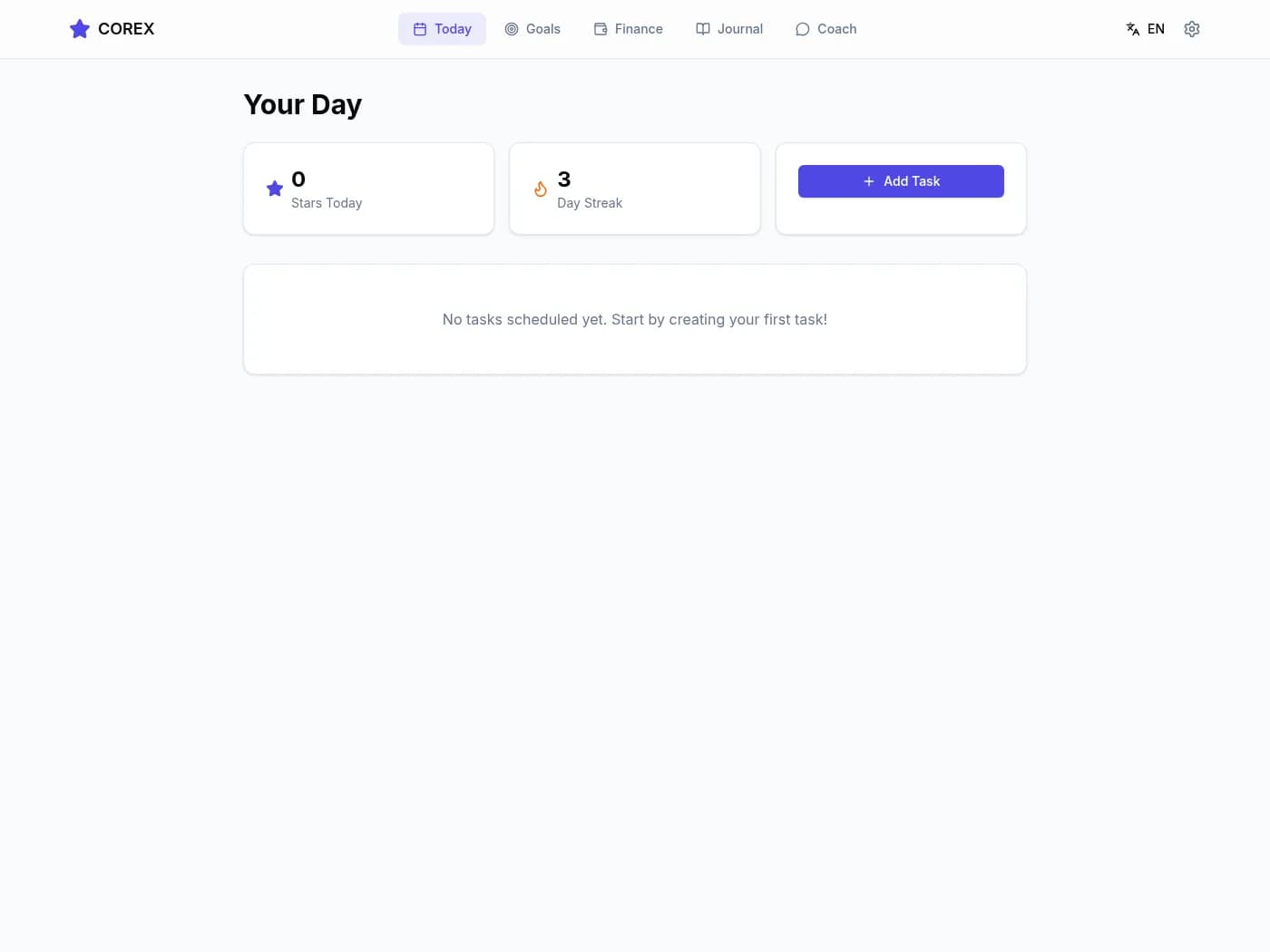 COREX — Adaptive Wellbeing & Productivity OS