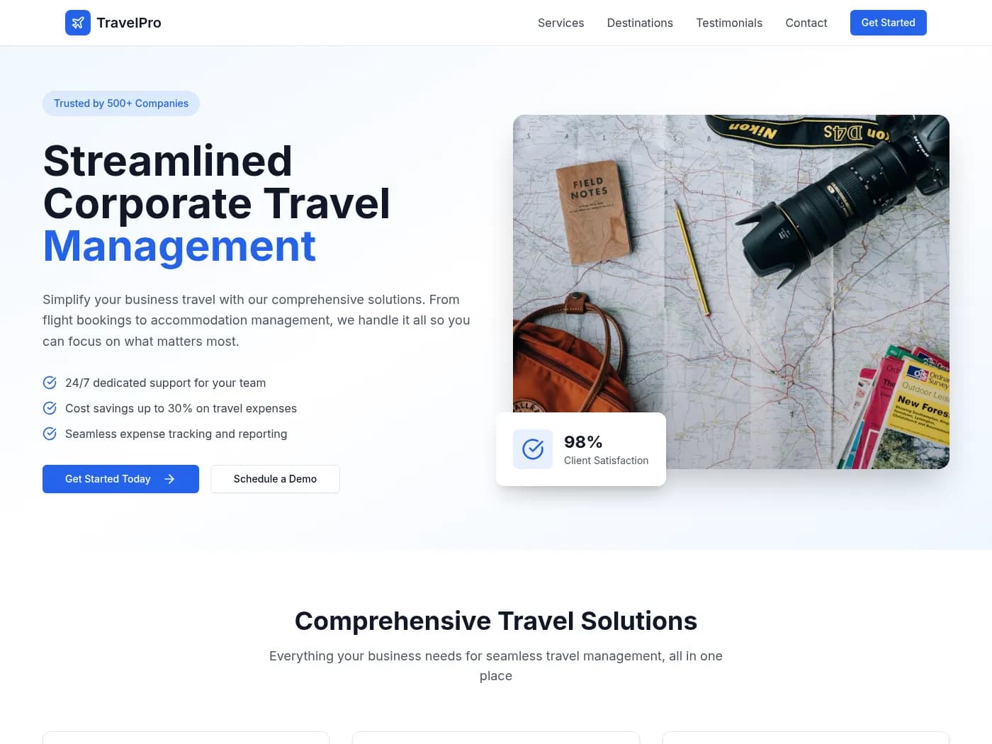 Corporate Travel Agency Website
