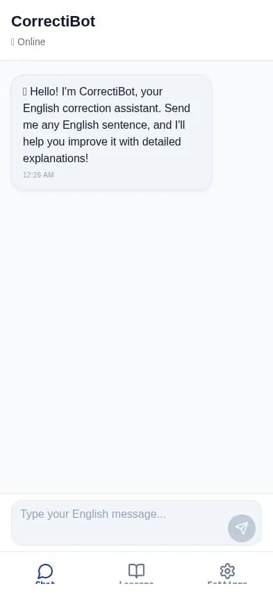 CorrectiBot: Chatbot Mobile Pour Correction Anglaise Avancée