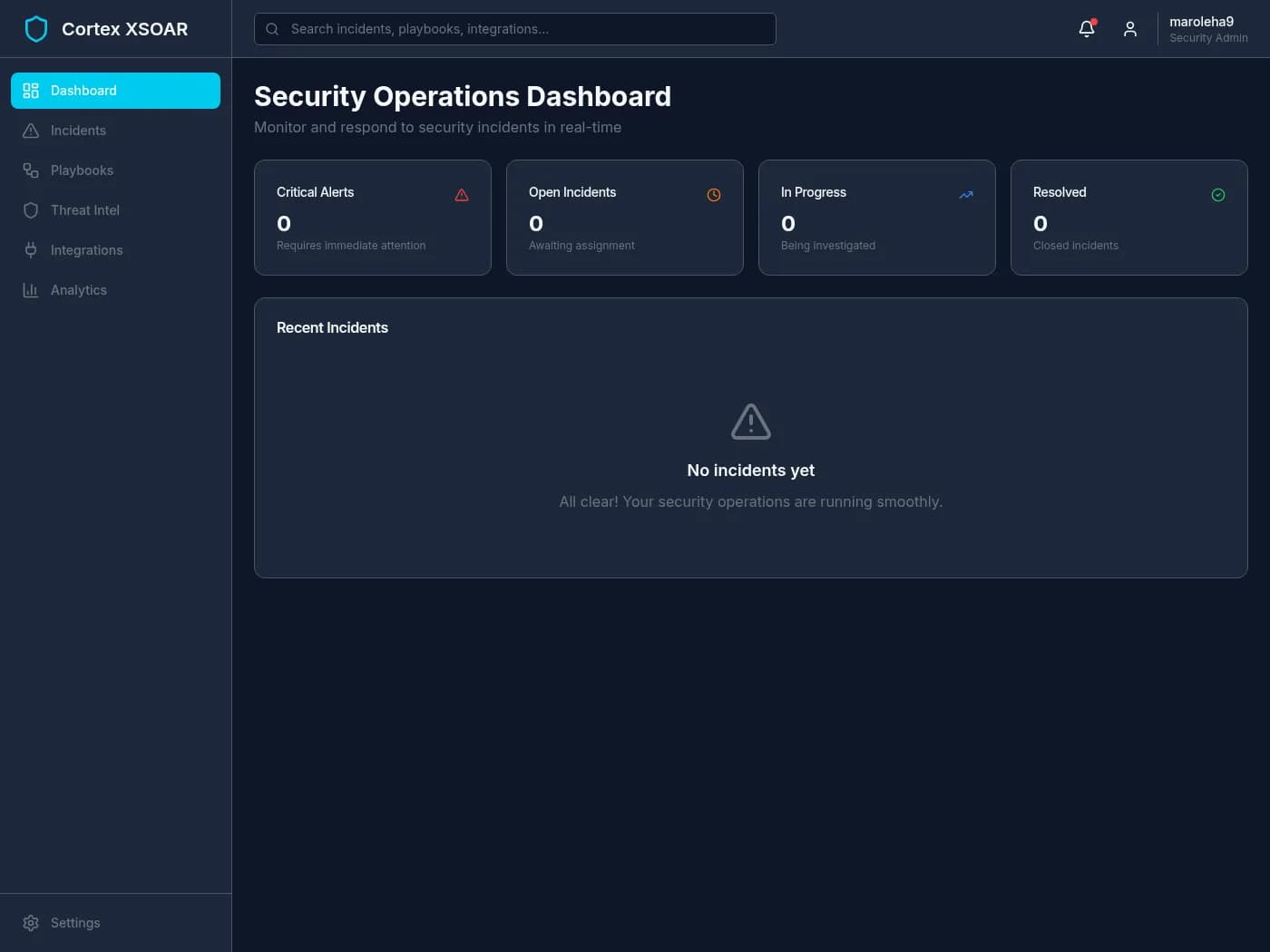 Custom Cortex XSOAR Dashboard