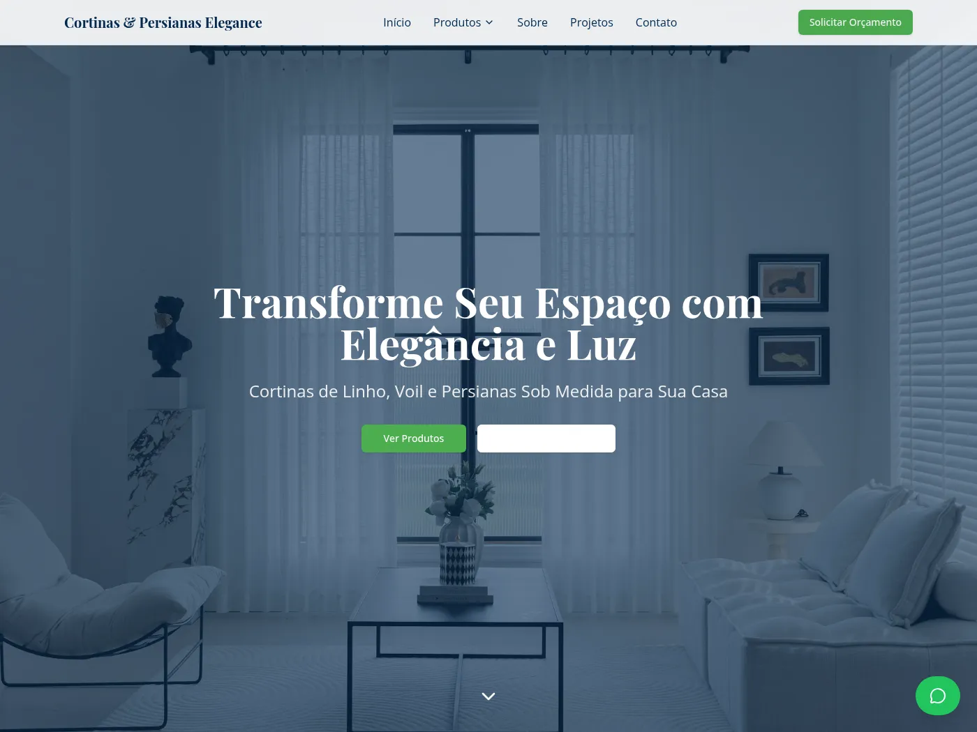 Cortinas & Persianas Elegance – Website Premium para Especialista em Decoração