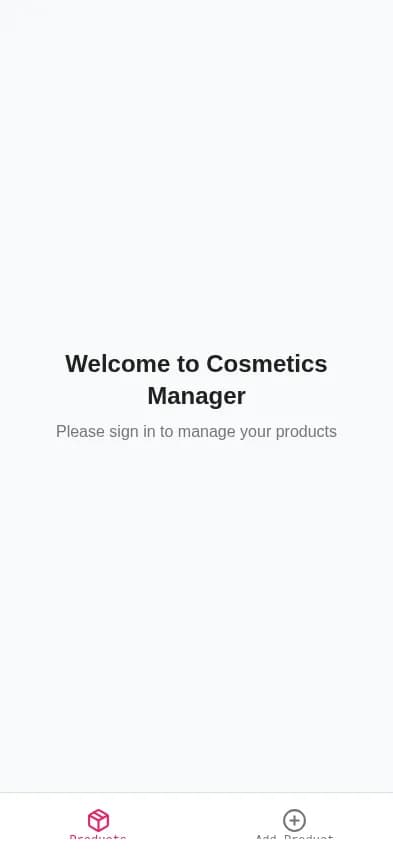 Cosmetics Products Manager Mobile App