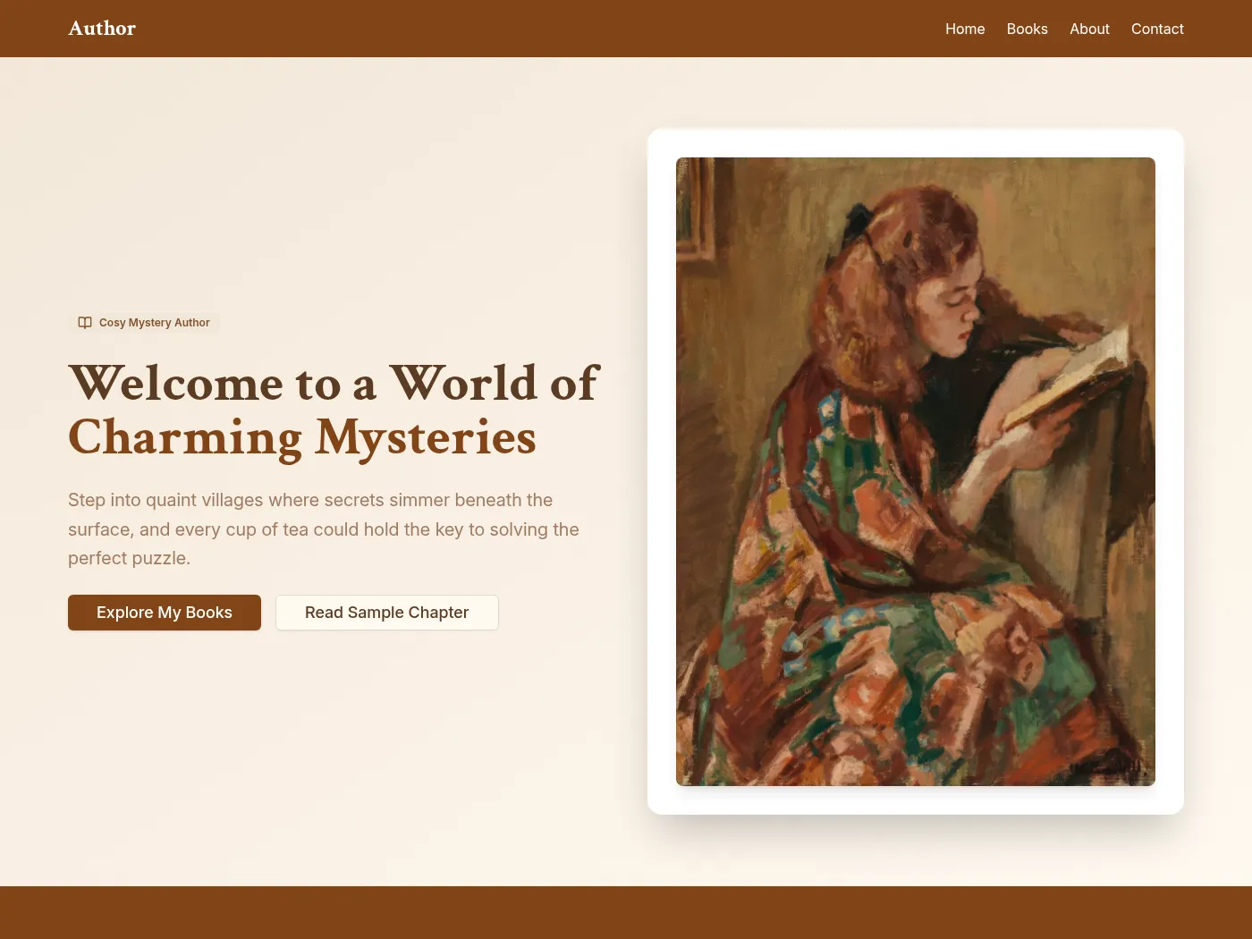 Cosy Mystery Author Website