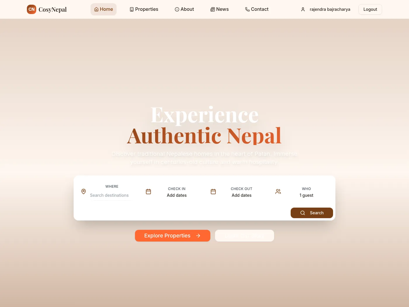 CosyNepal Modern 3D Rental Platform