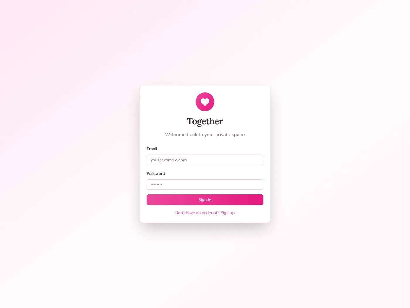 Private Chat and Calling Web App for Couples