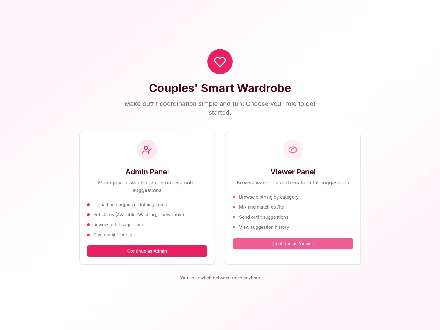 Couples' Smart Wardrobe & Outfit Suggestion App
