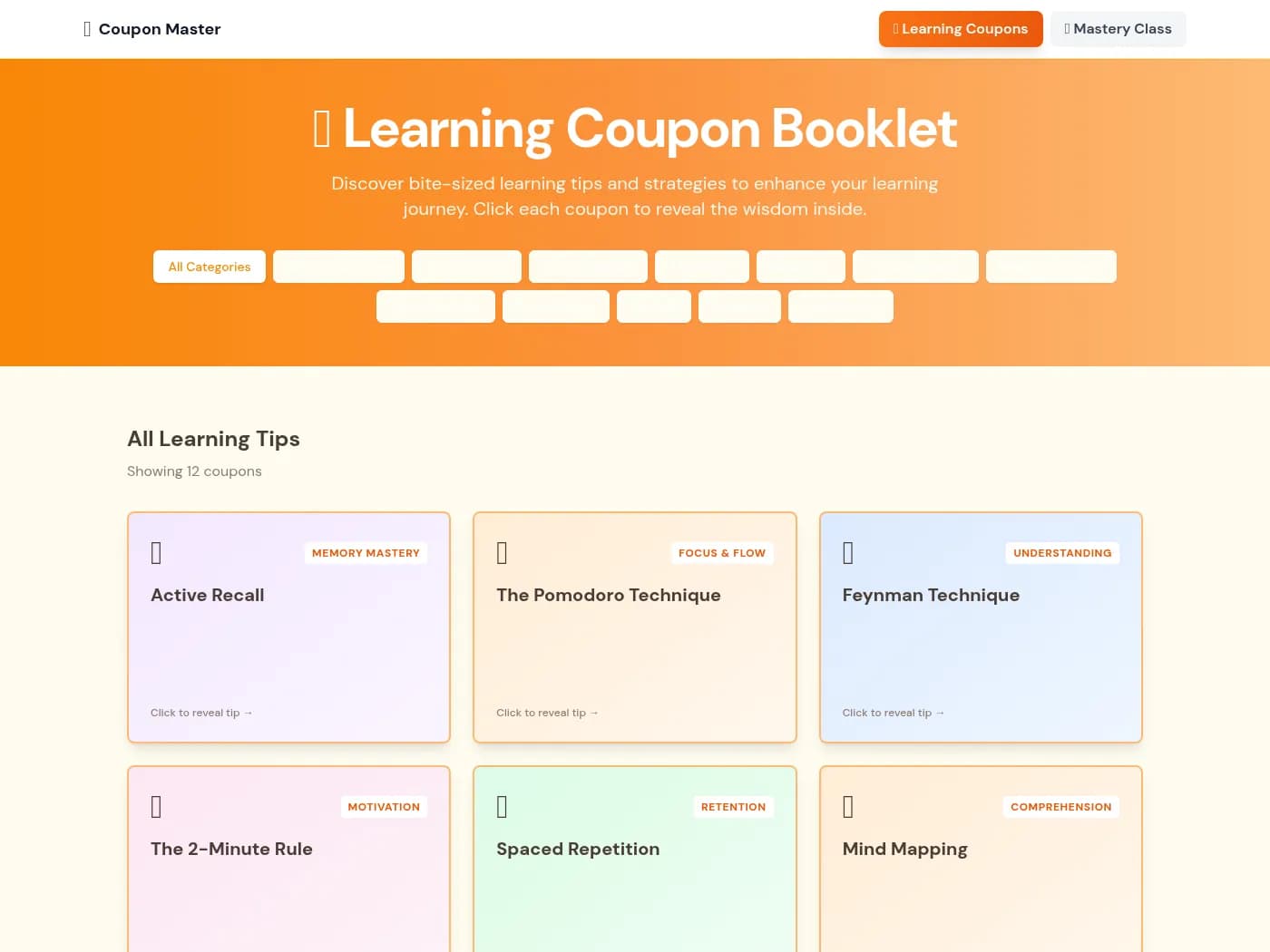 Interactive Coupon Booklet for Learning