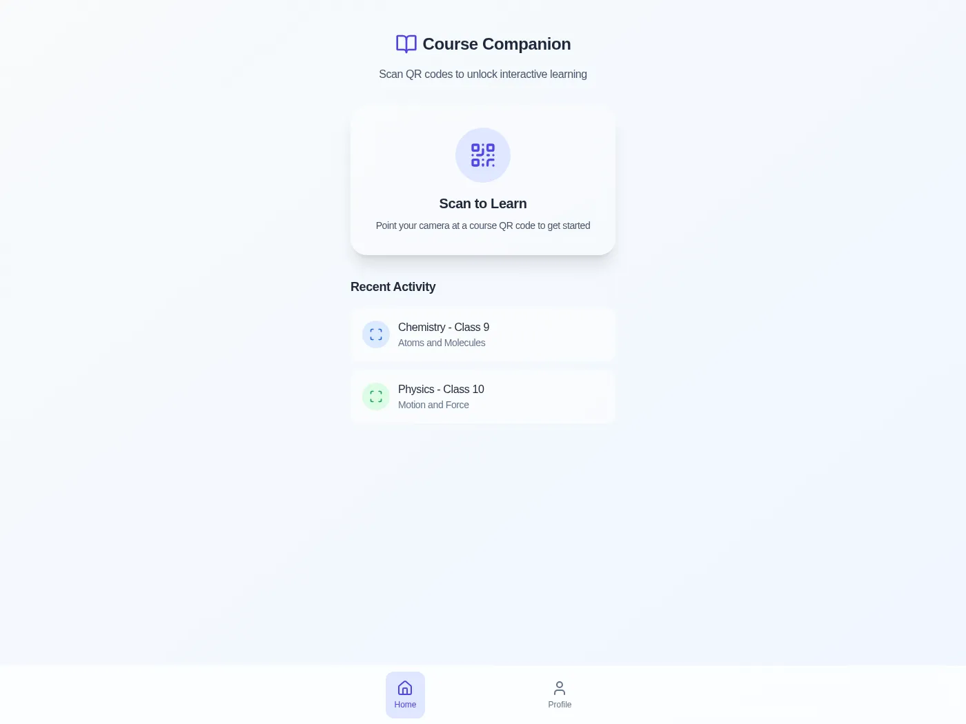 Course Companion: Interactive Learning & QR Quiz App