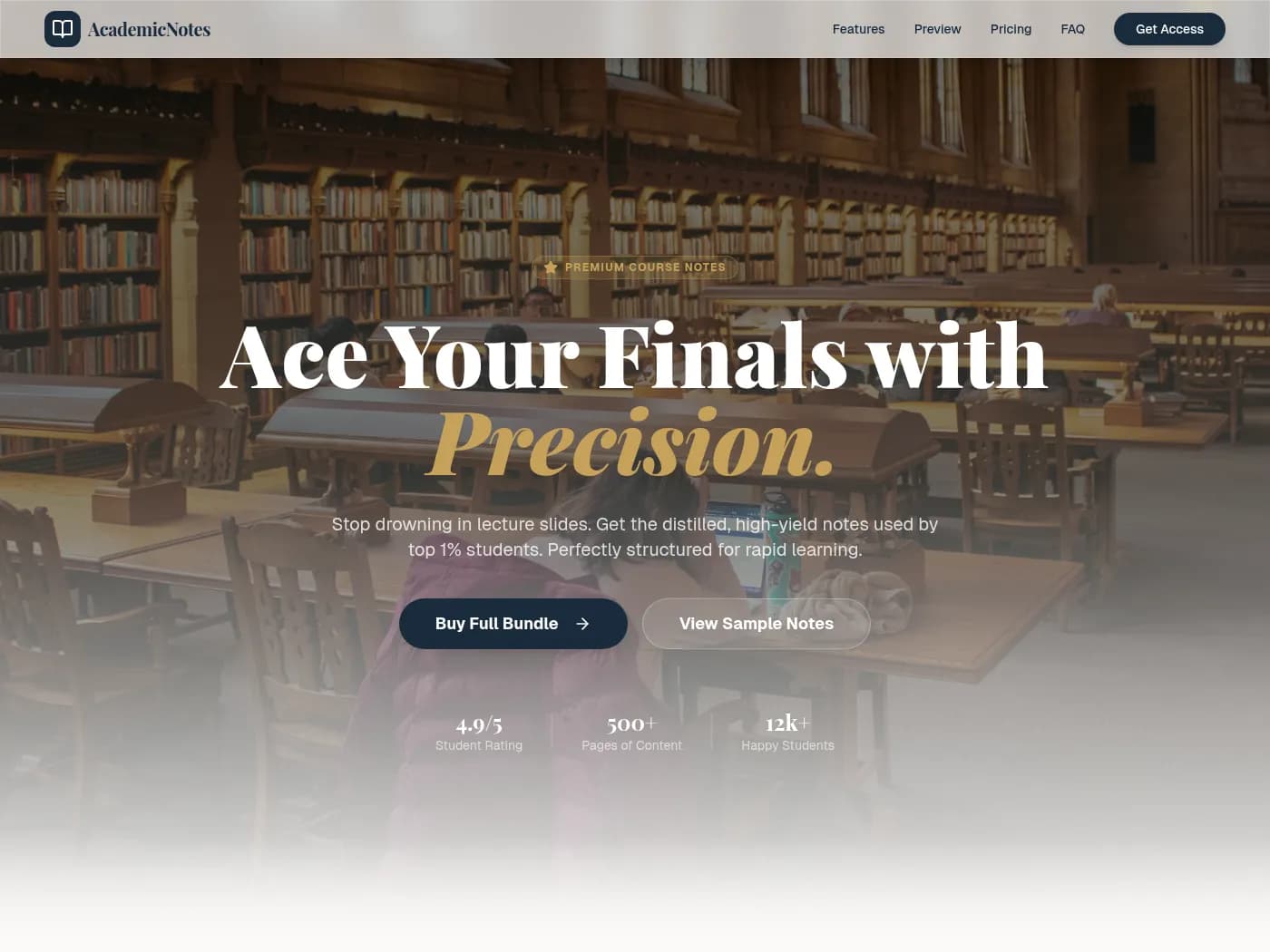 Course Notes Sale Page