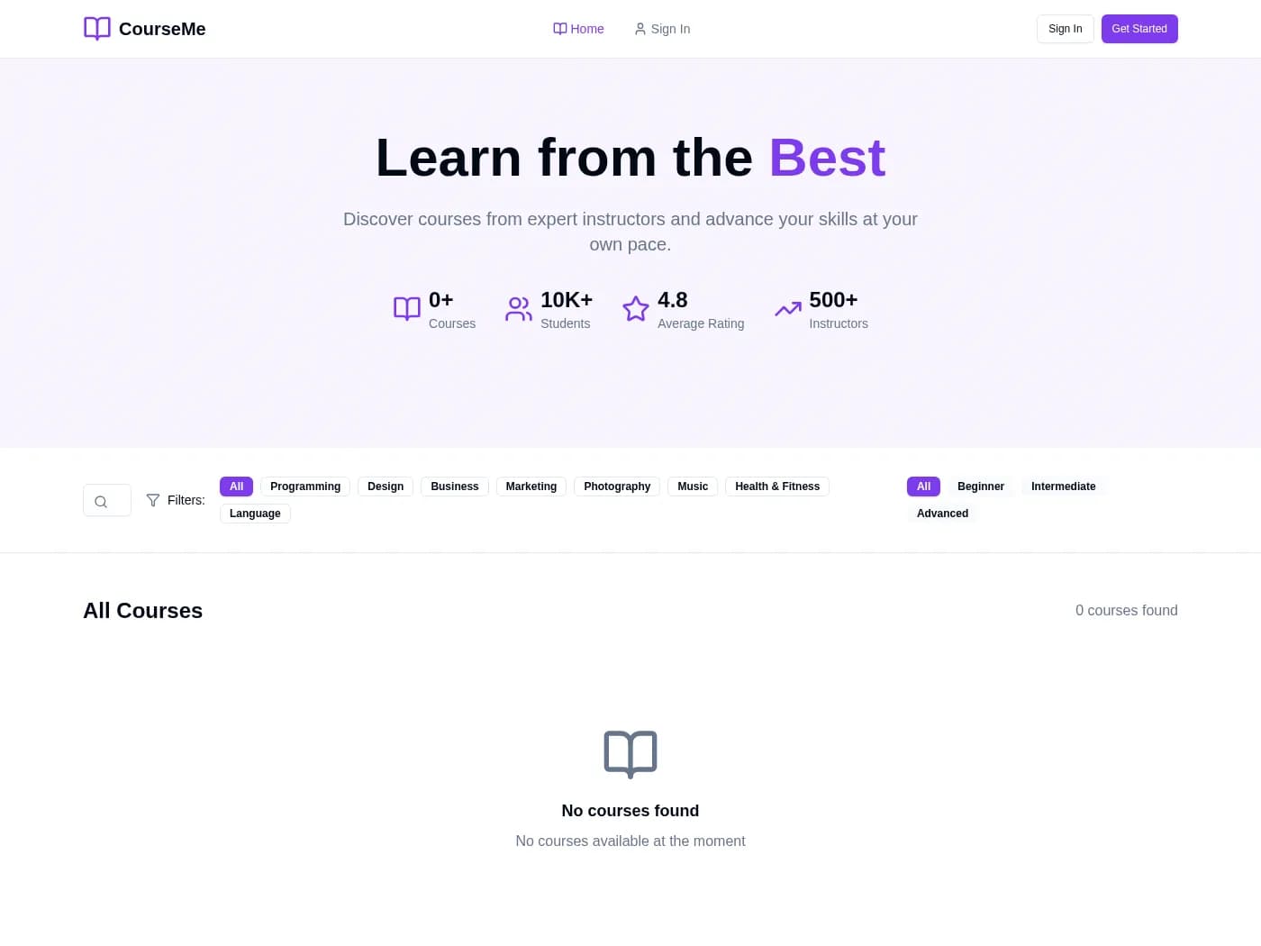 CourseMe Marketplace – Dual-Role Learning Platform