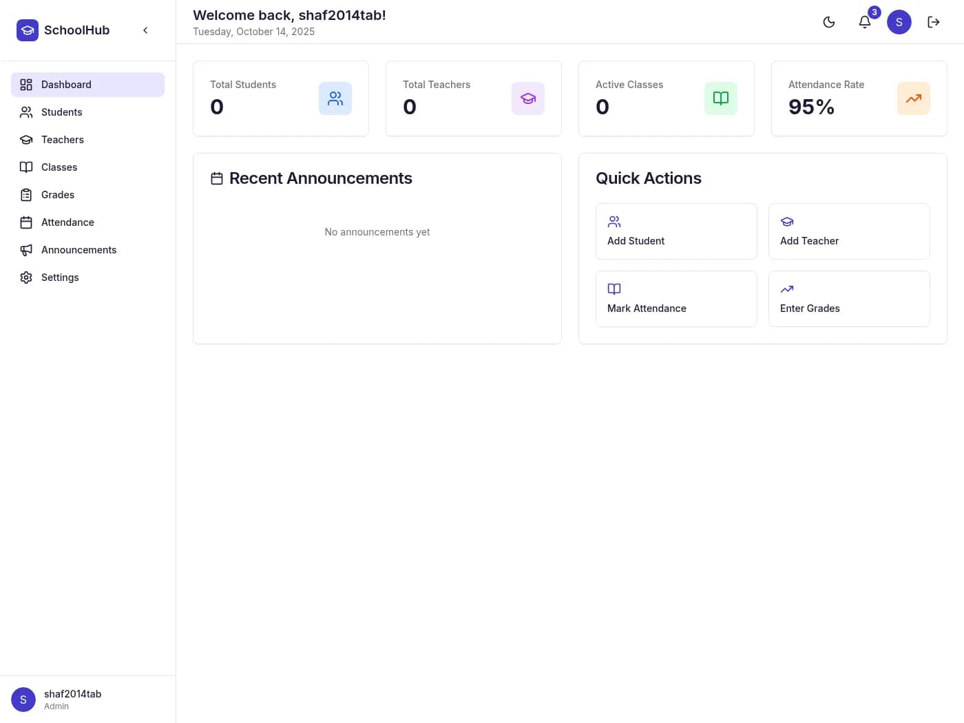 C++ School Management Web App