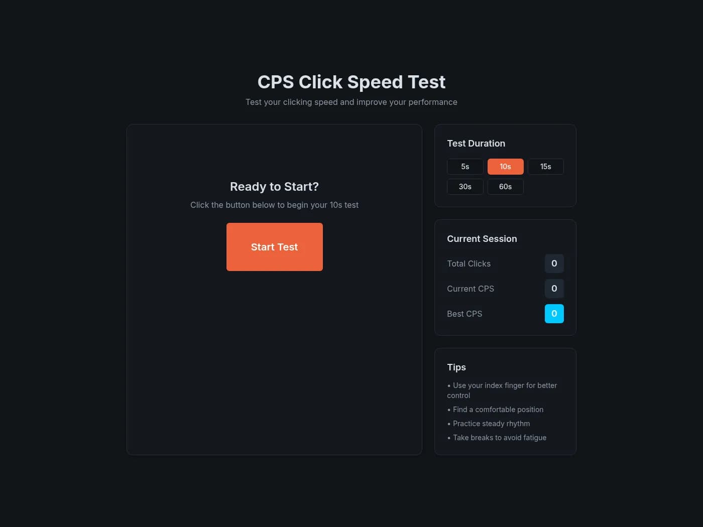 CPS Click Speed Test