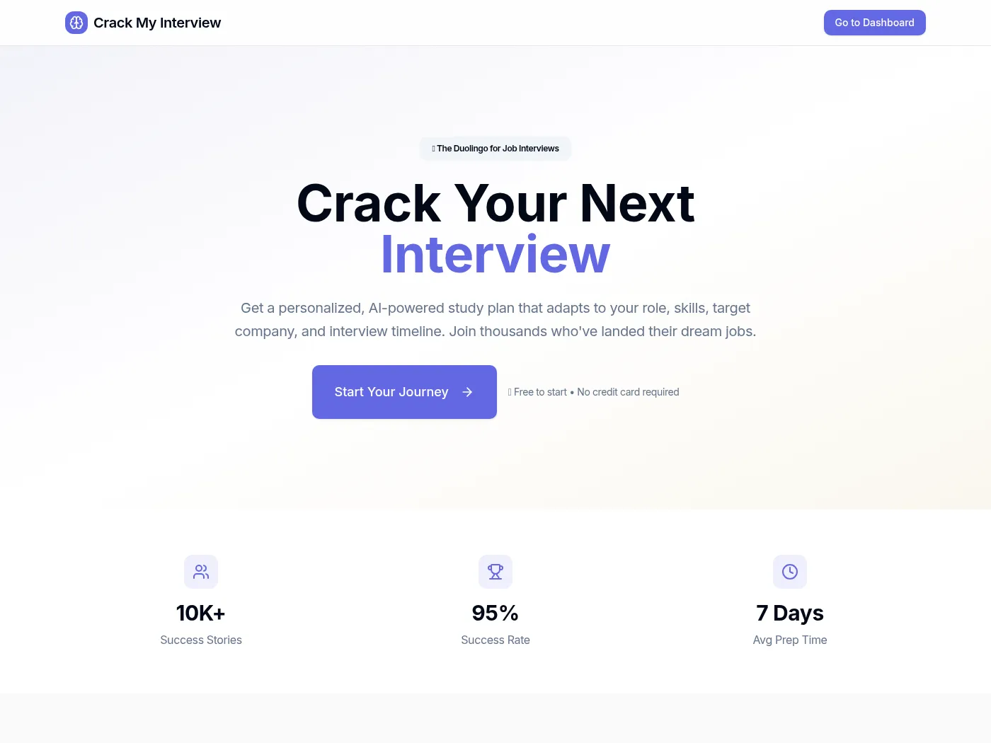 Crack My Interview: Personalized AI Interview Prep Platform