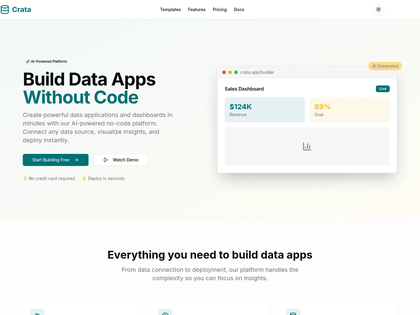 Crata: AI-Powered Data App Builder