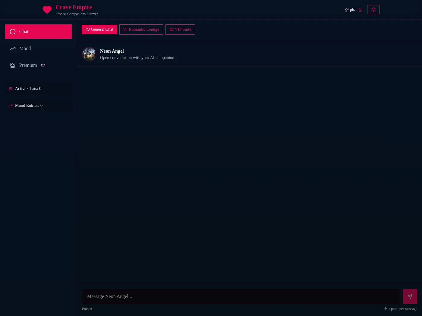 Crave Empire – Free AI Chat, Mood Tracking & Chat Rooms (with PWA Scaffold)