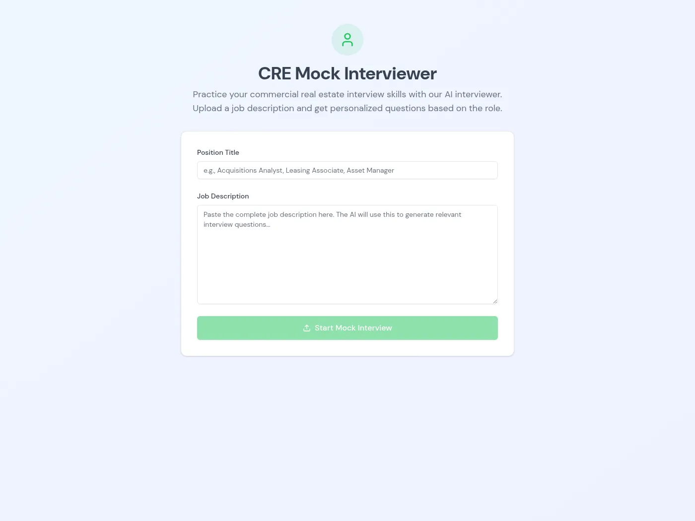 CRE Audio Mock Interviewer