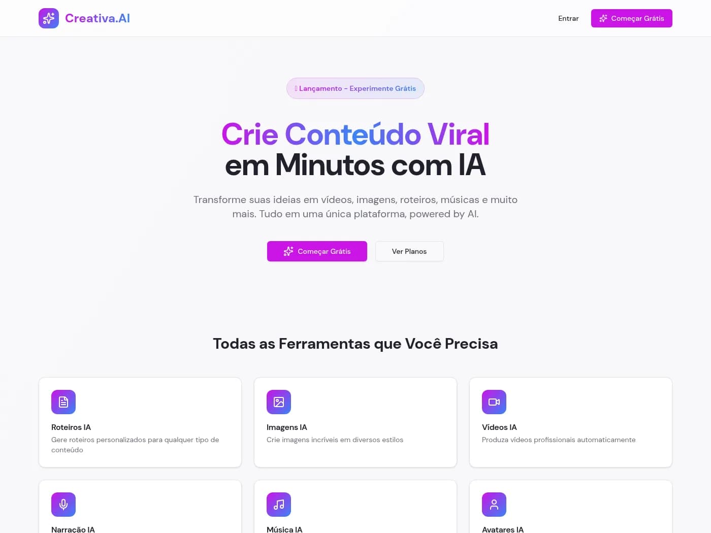 Creativa.AI – All-in-One AI Platform for Content Creators