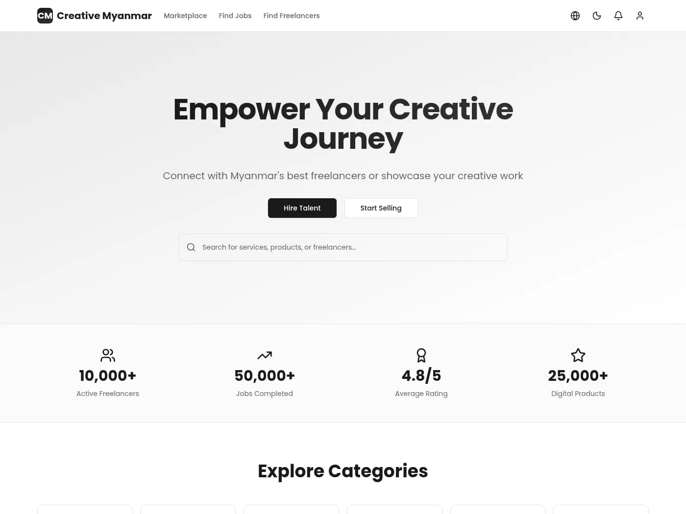 Creative Market & Freelance Platform for Myanmar