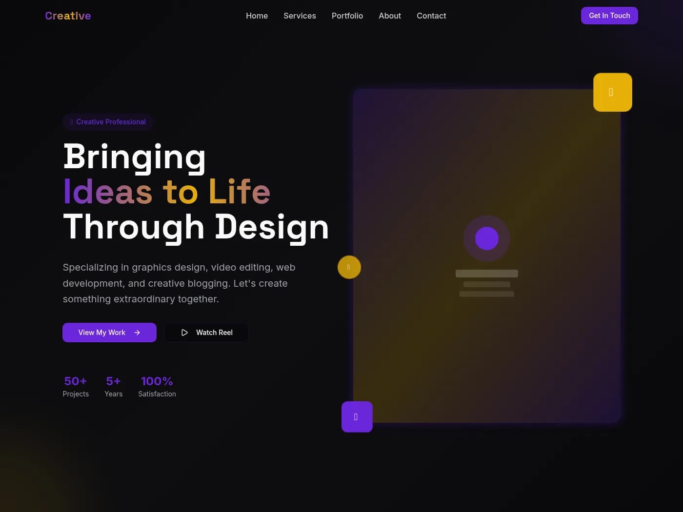 Creative Portfolio Website for Multimedia Professionals