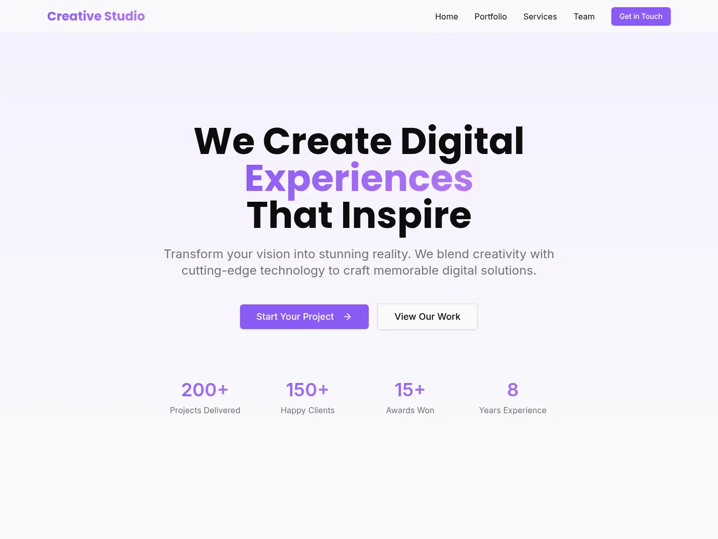 Creative Studio Company Portfolio Website
