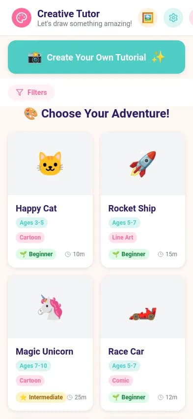 Creative Tutor: Visual Drawing App for Kids & Beginners