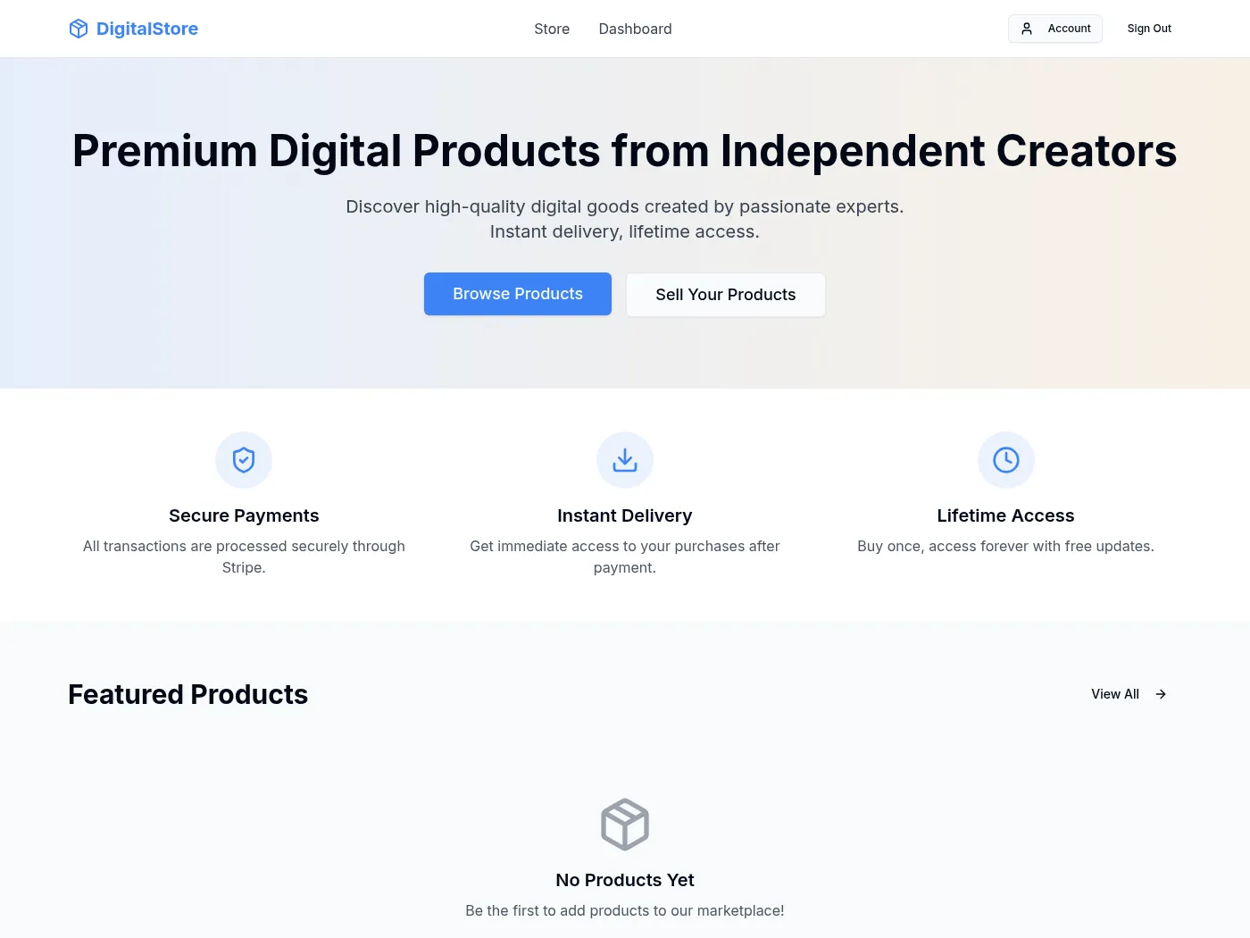 Creator Digital Product Storefront