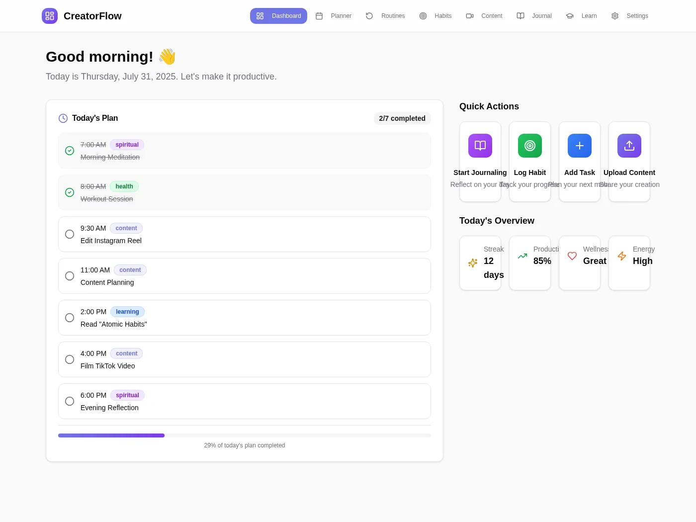 CreatorFlow: The Personal OS for Content Creators