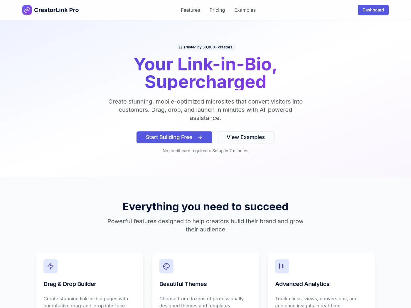 CreatorLink Pro: AI-Powered Link-in-Bio SaaS for Creators