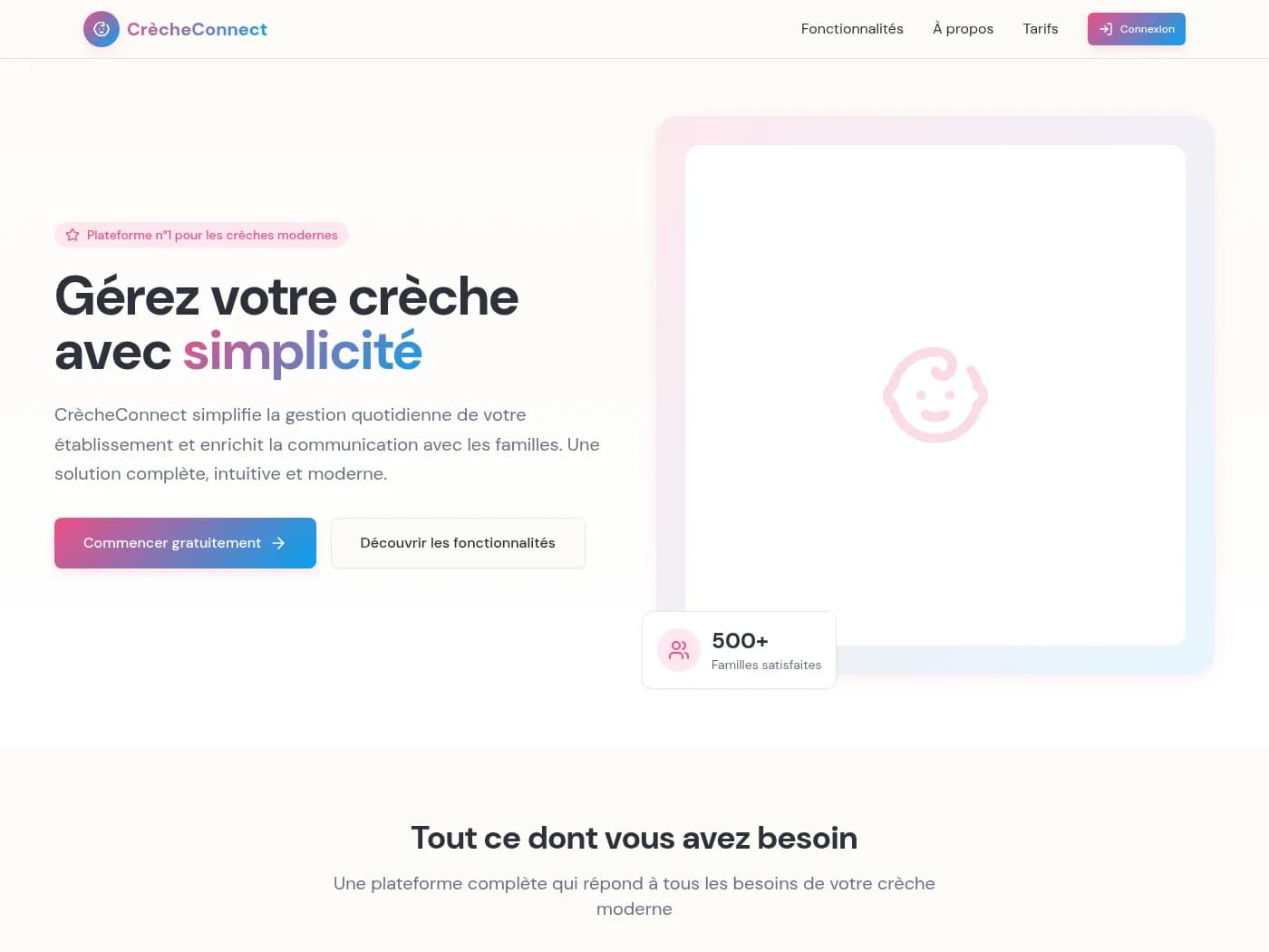 CrècheConnect - Plateforme de gestion pour startup de crèches