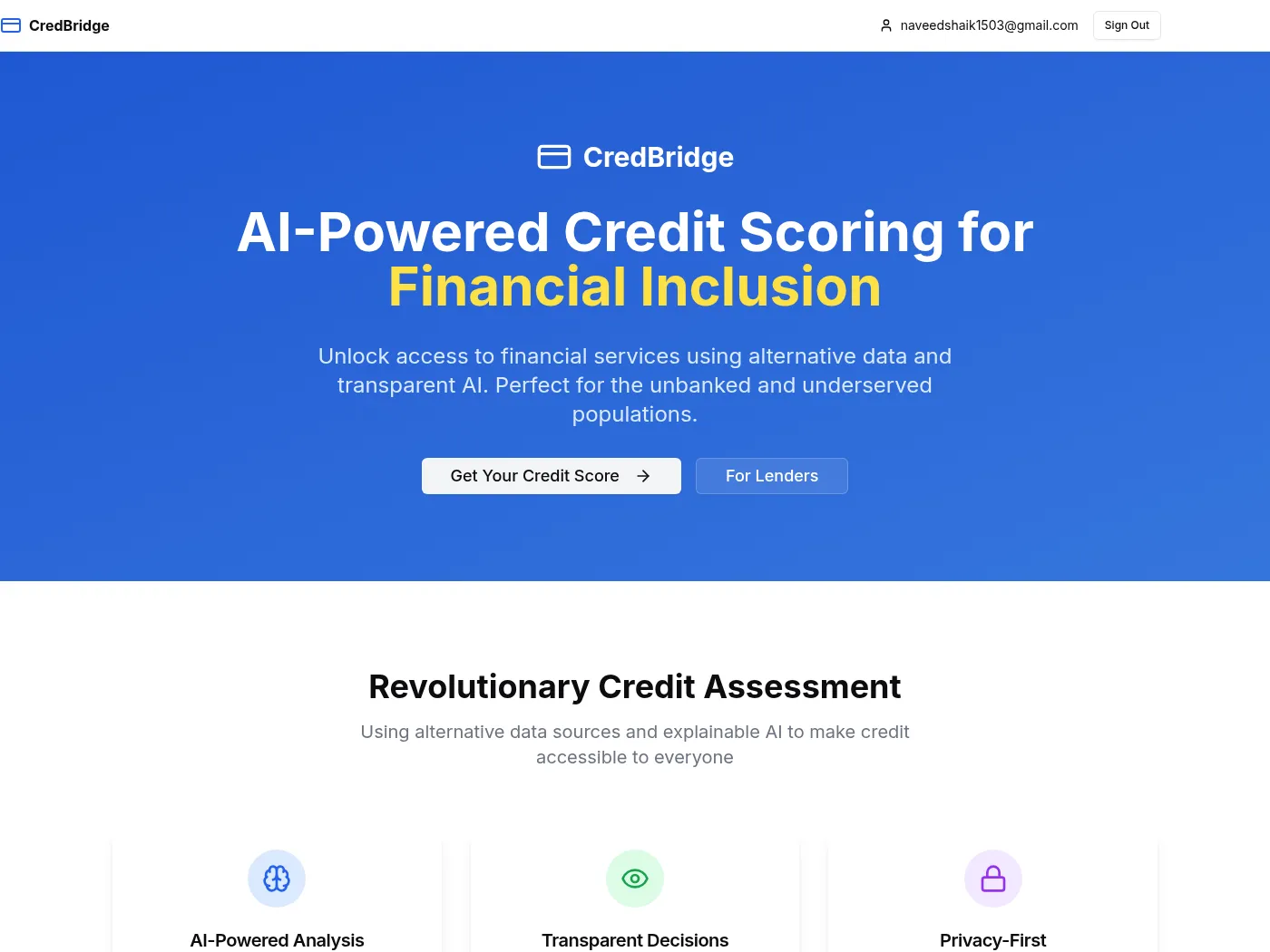 CredBridge - AI-Powered Credit Scoring for Financial Inclusion